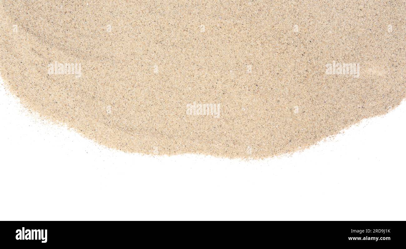 Dry beach sand isolated on white, top view Stock Photo - Alamy
