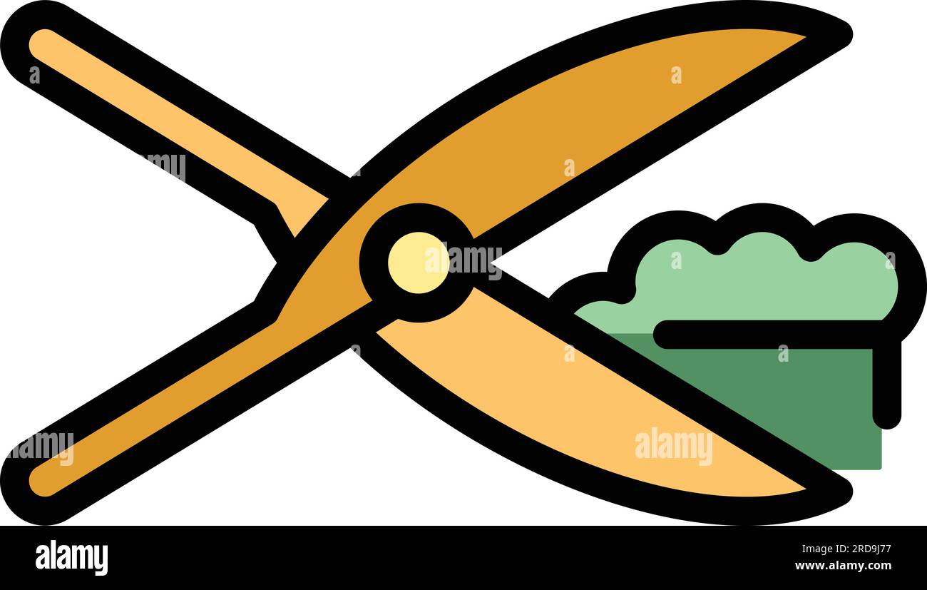 Pruning tool icon outline vector. Garden tree. Prune secateurs color ...