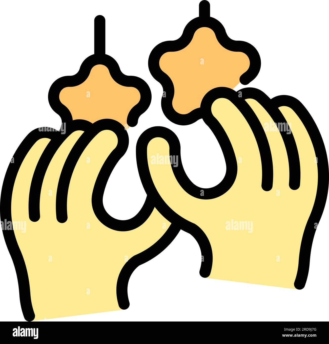 Motor fine touch icon outline vector. Game therapy. Play memory color ...