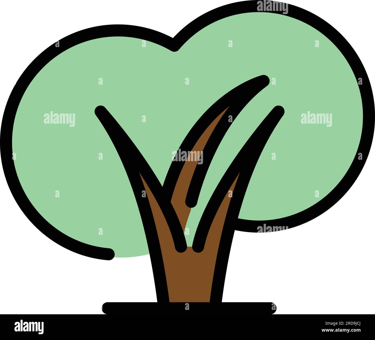 Hedge tree icon outline vector. Garden bush. Shrub plant color flat ...