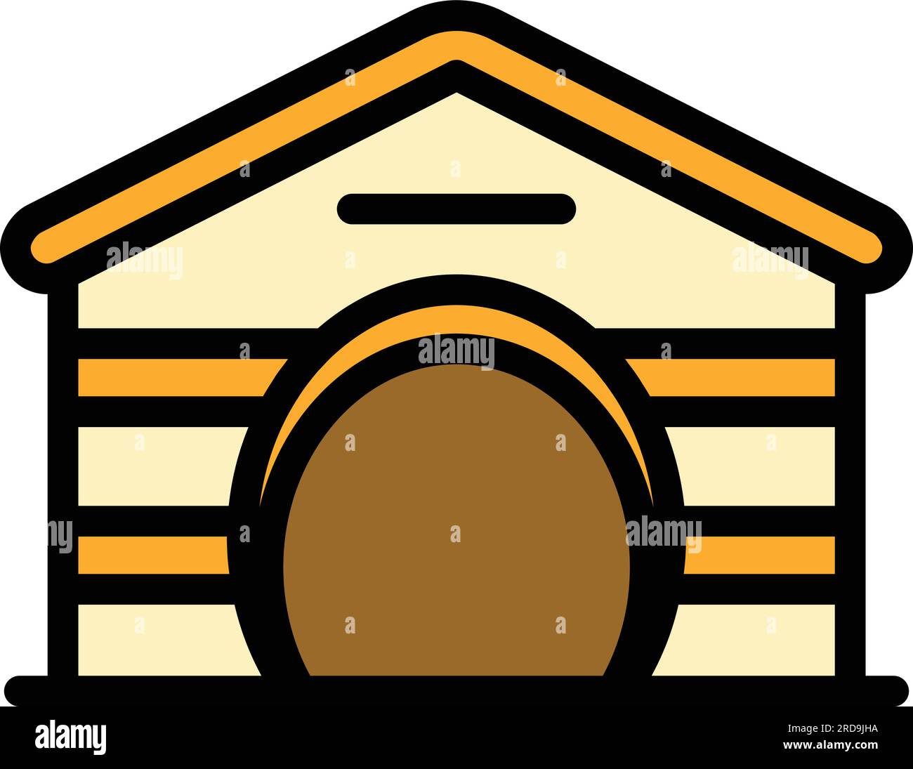 Puppy kennel icon outline vector. Pet house. Canine house color flat ...