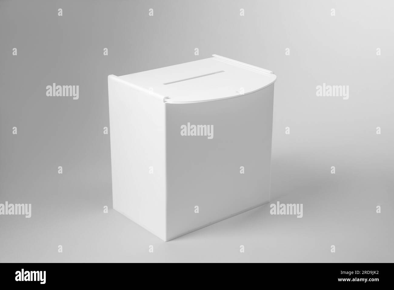 One ballot box on light grey background. Election time Stock Photo - Alamy