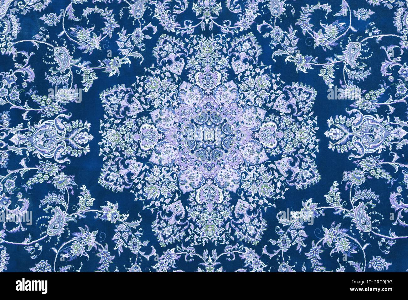 Soft blue carpet with beautiful pattern as background, top view Stock ...