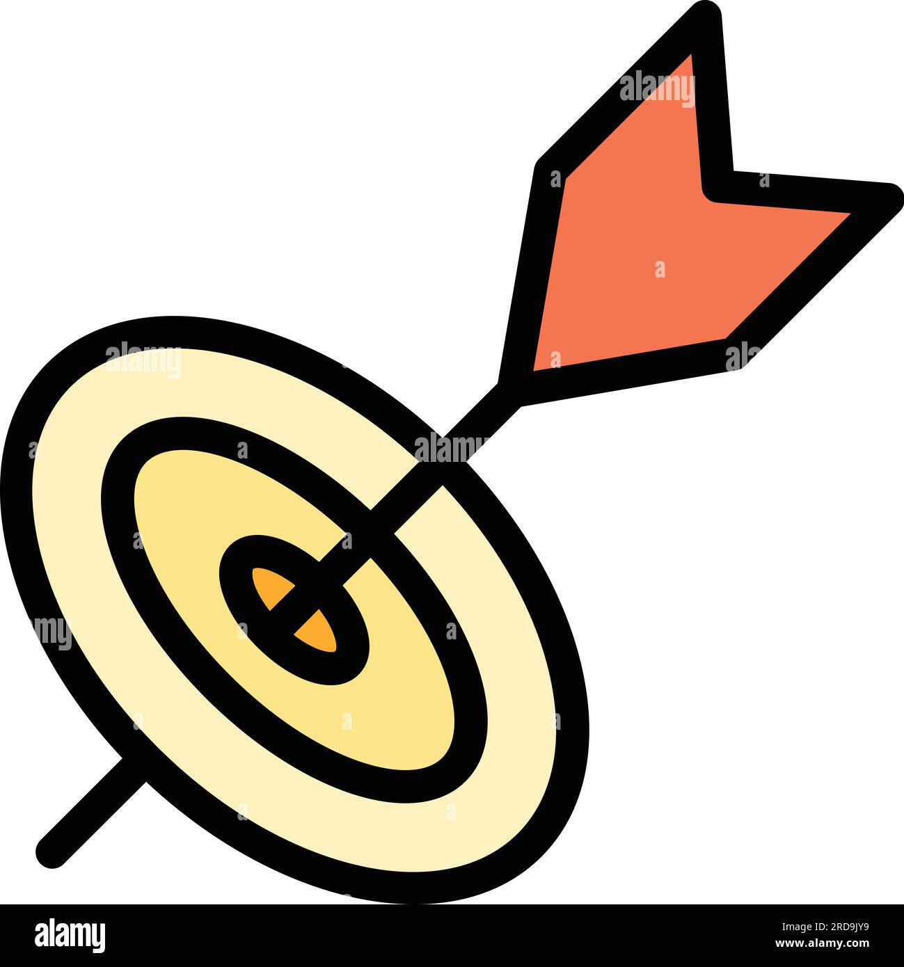 Target arrow icon outline vector. Dart bullseye. Hit dartboard color ...