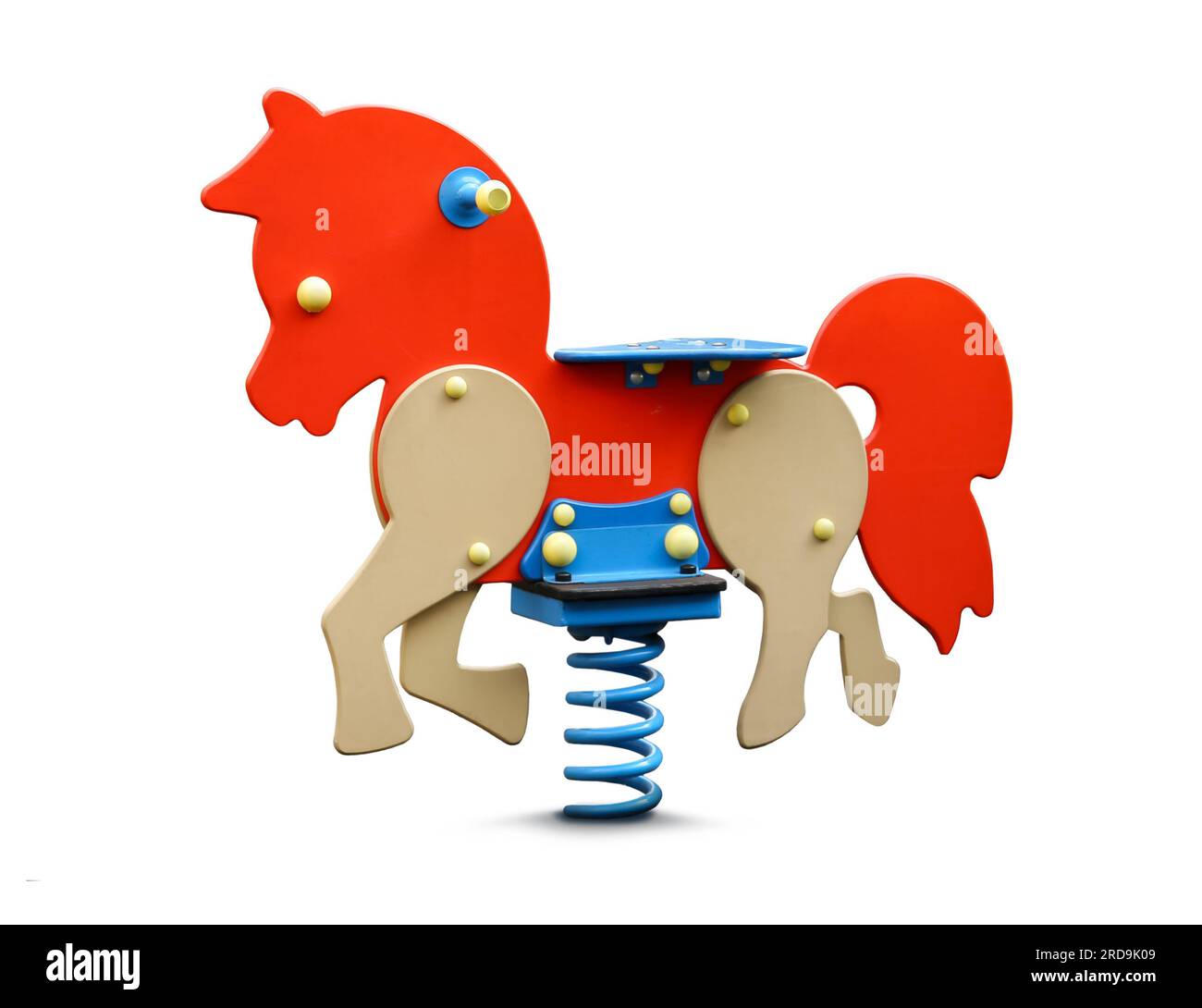 Hourse spring rider isolated on white. Modern playground equipment ...