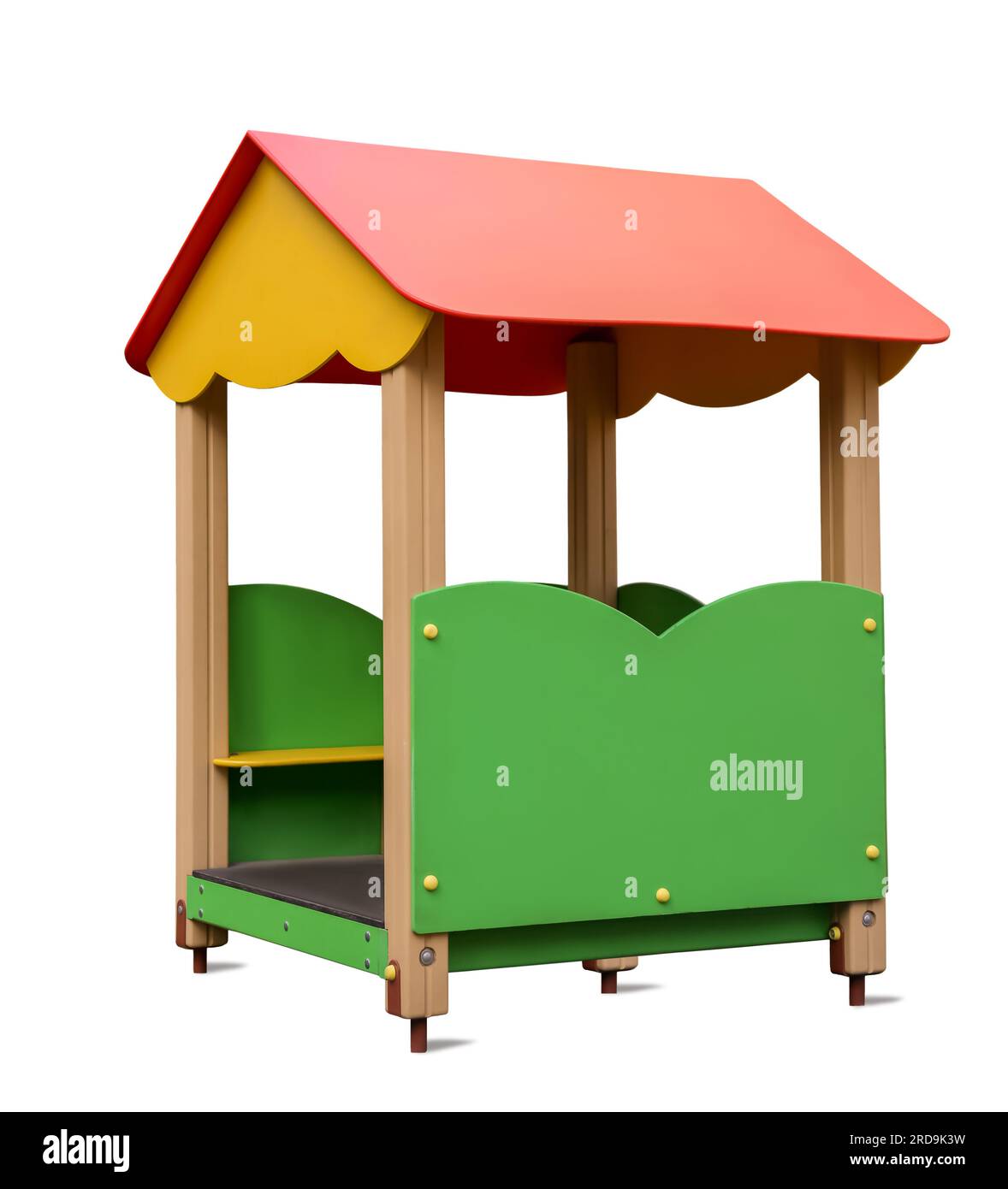 Small colorful house isolated on white. Modern playground equipment ...