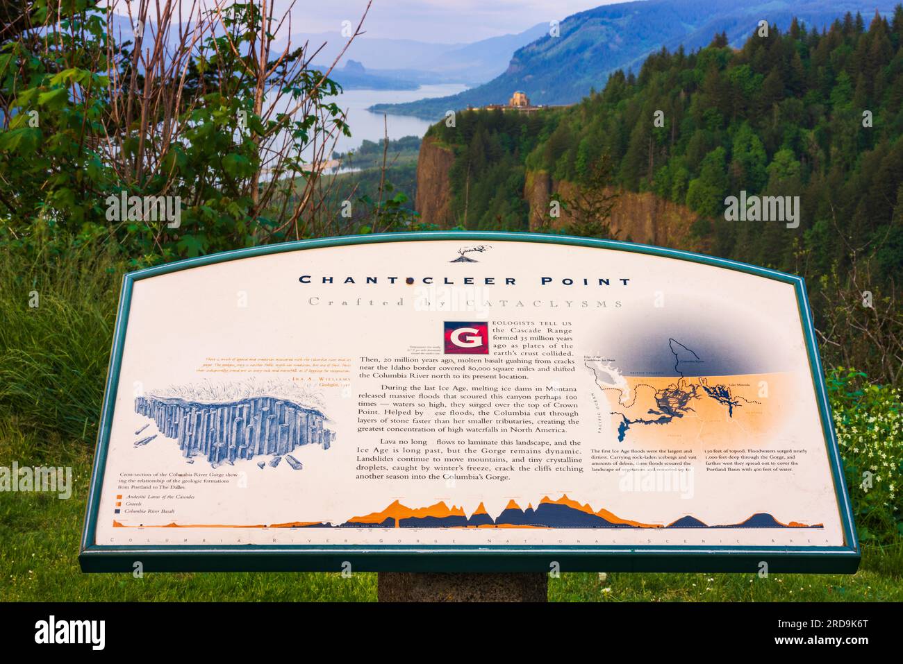Interpretive sign at Chanticleer Point, Columbia River Gorge National ...