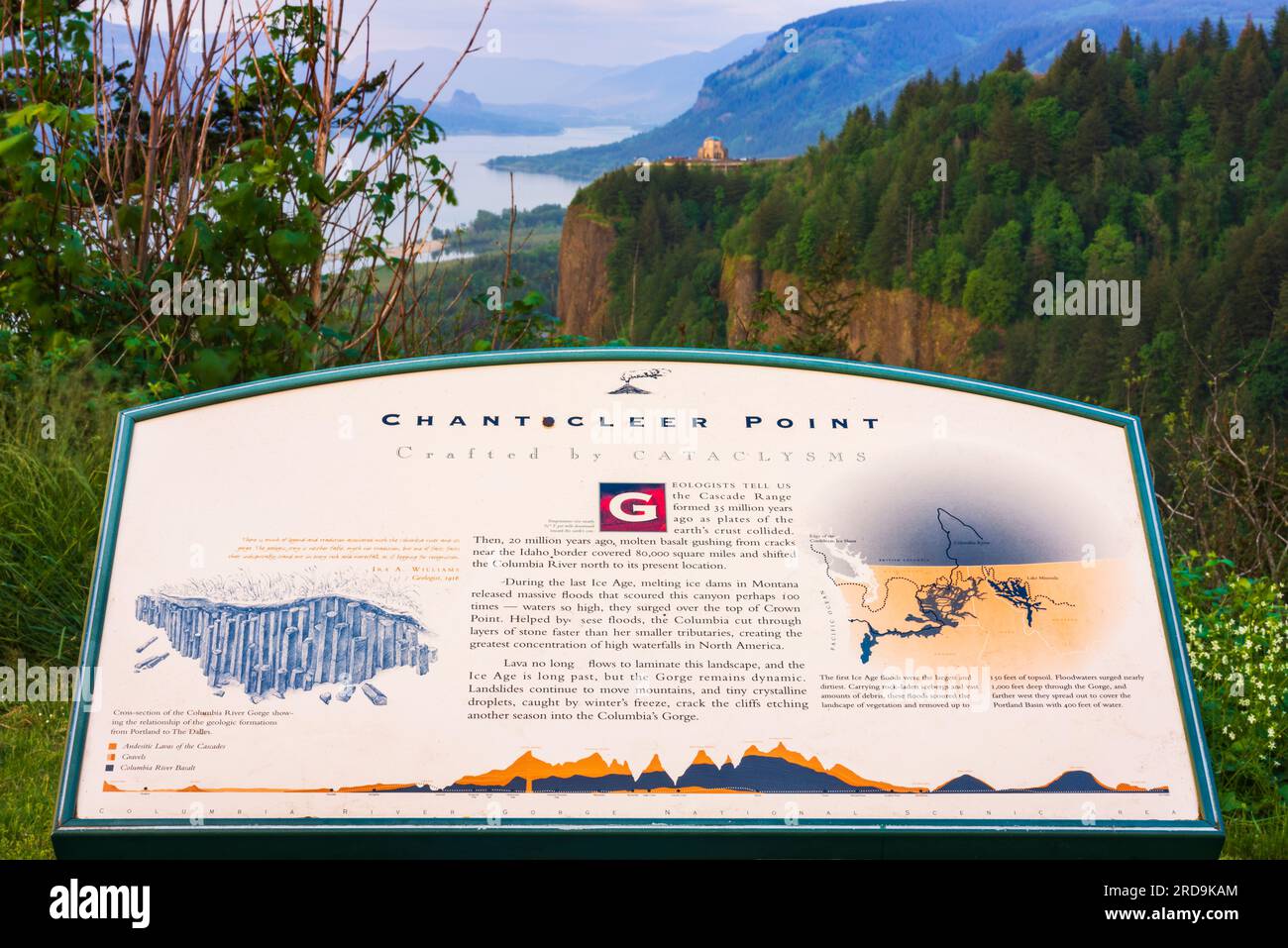 Interpretive sign at Chanticleer Point, Columbia River Gorge National ...