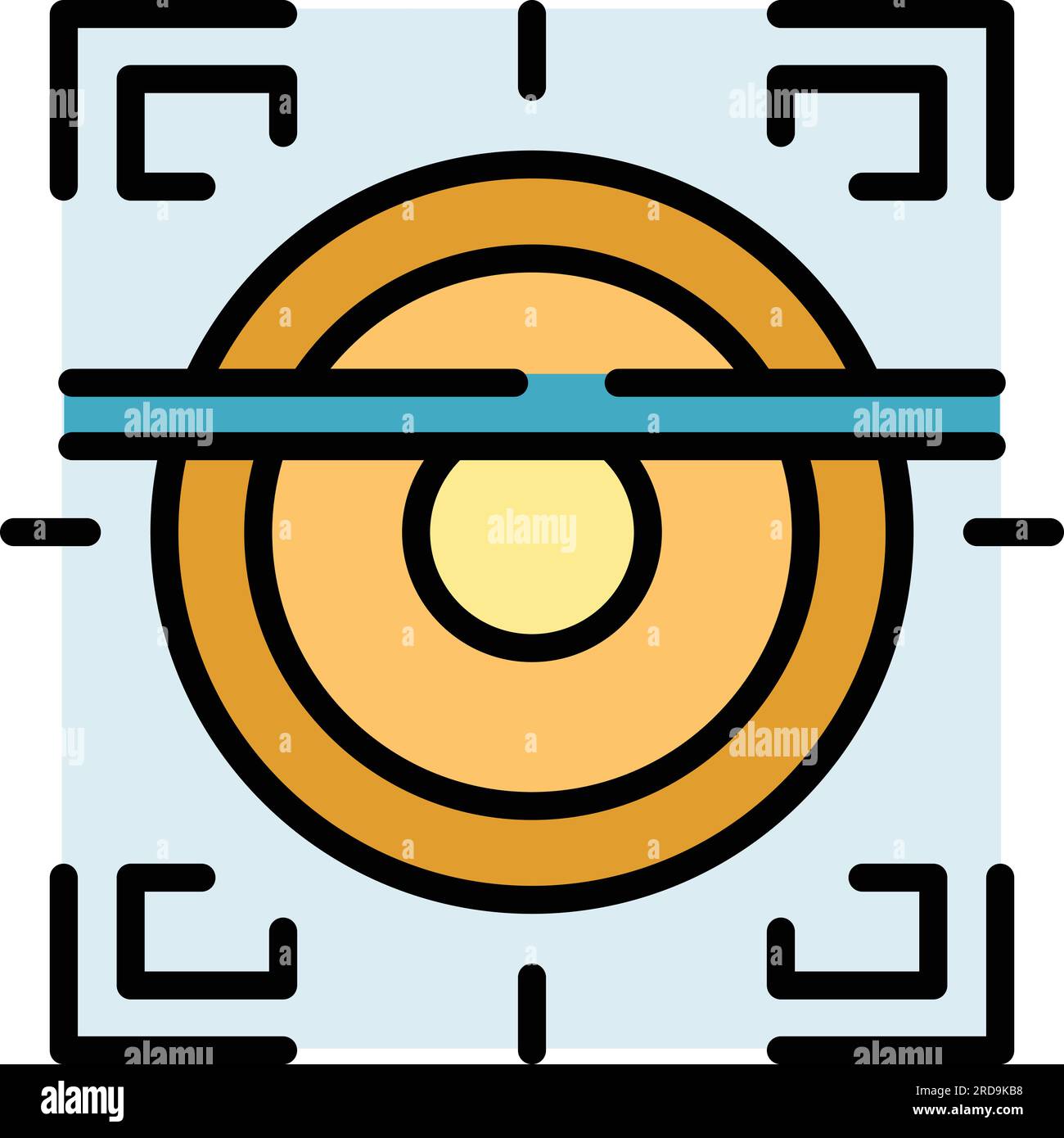 Eye analysis icon outline vector. Brain system. Science optic color ...