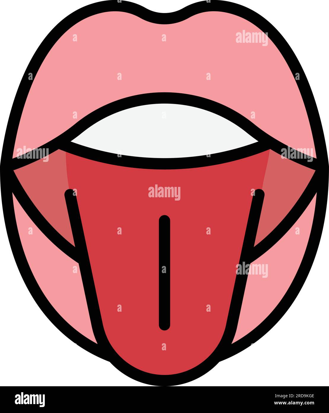 Mouth animation icon outline vector. Lip pronunciation. Face expression ...