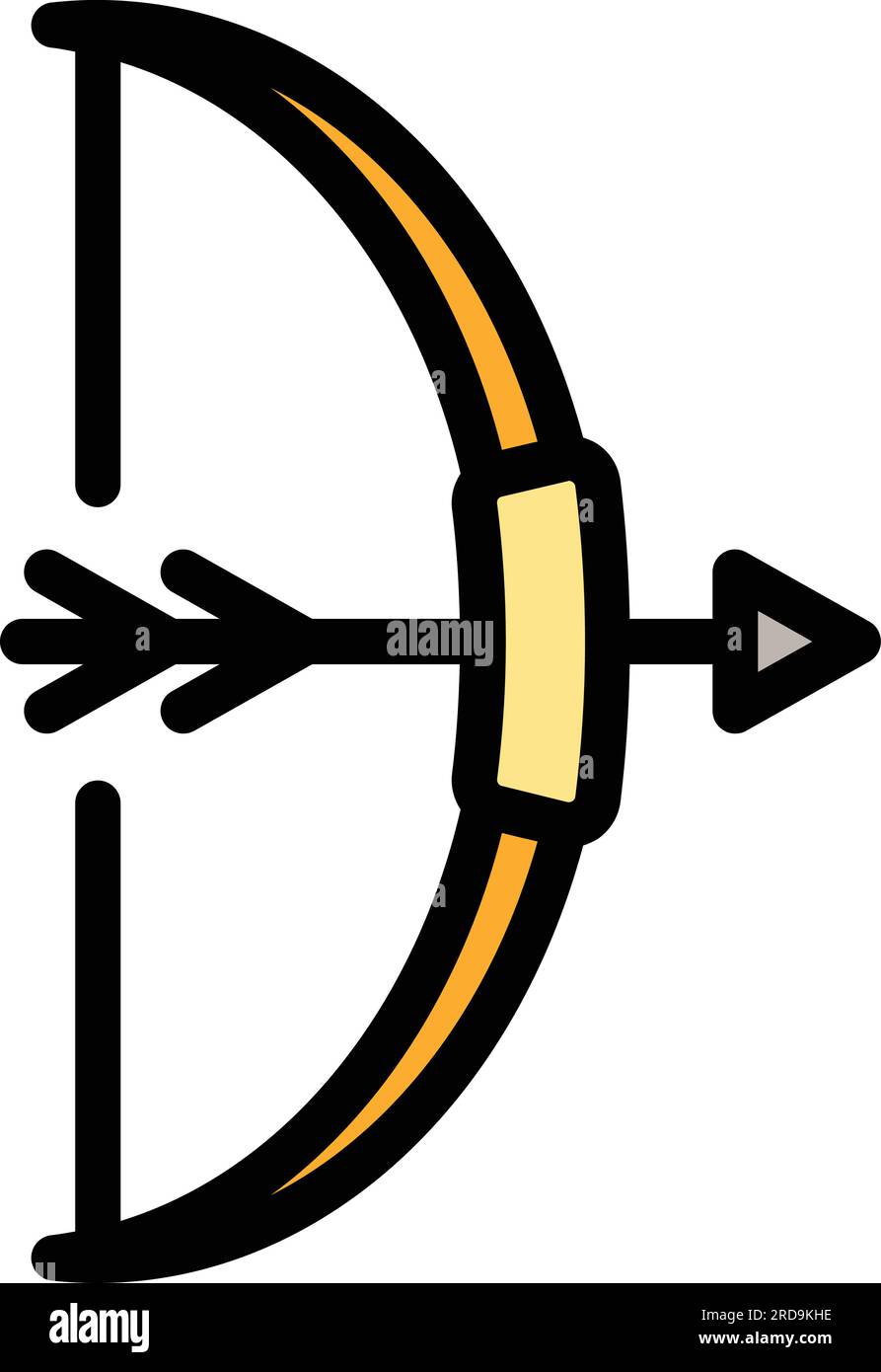 Olympic archery icon outline vector. Archer arrow. Bow aim color flat ...
