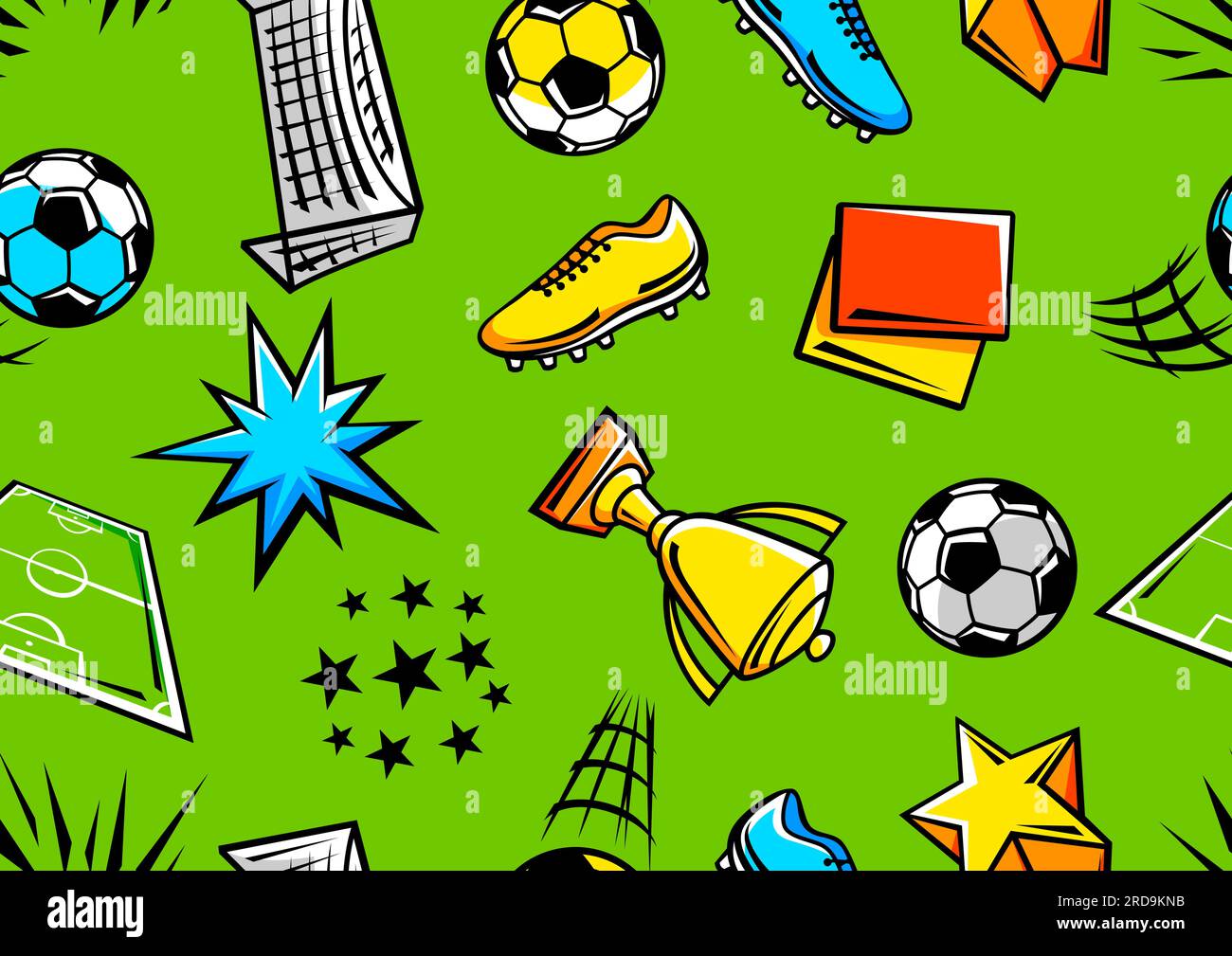 Pattern with soccer symbols. Football club illustration Stock Vector ...