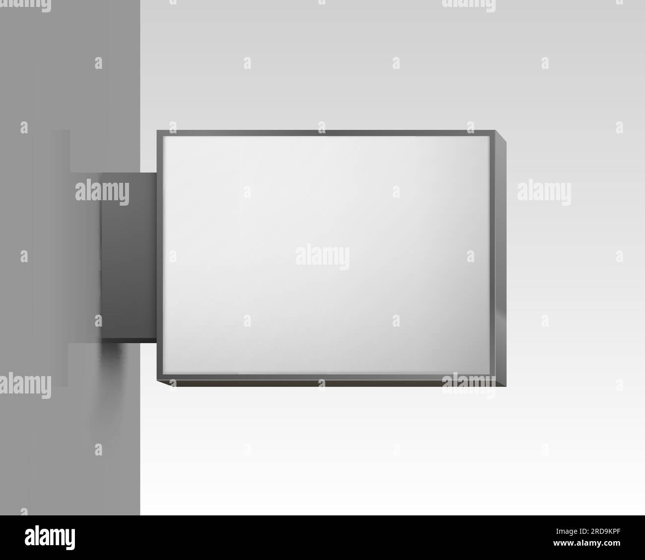 White square signboard on white background. Vector illustration Stock ...