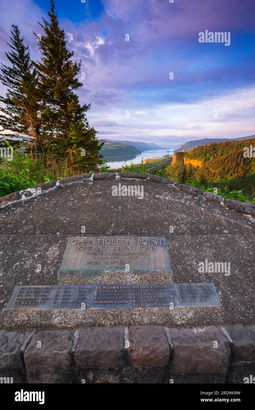 Interpretive plaque at Chanticleer Point, Columbia River Gorge National ...