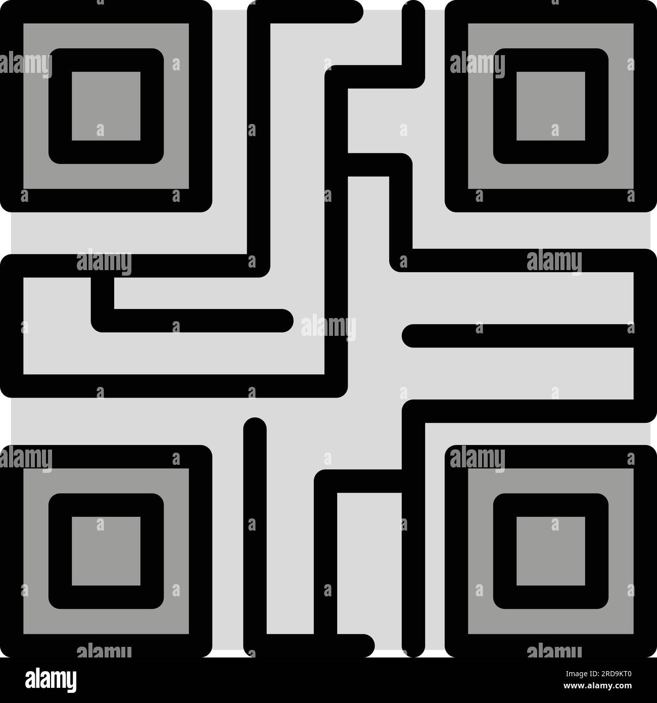 Matrix Barcode Icon Outline Vector Qr Code Scan Qrcode Color Flat