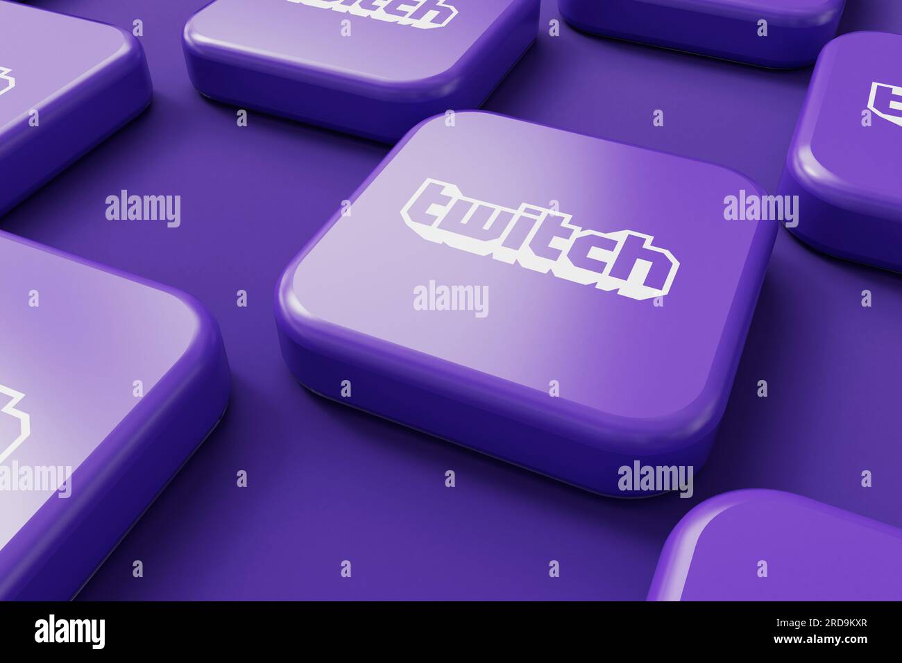 LONDON, UK - July 2023: Twitch gaming live streaming company logo, 3D ...