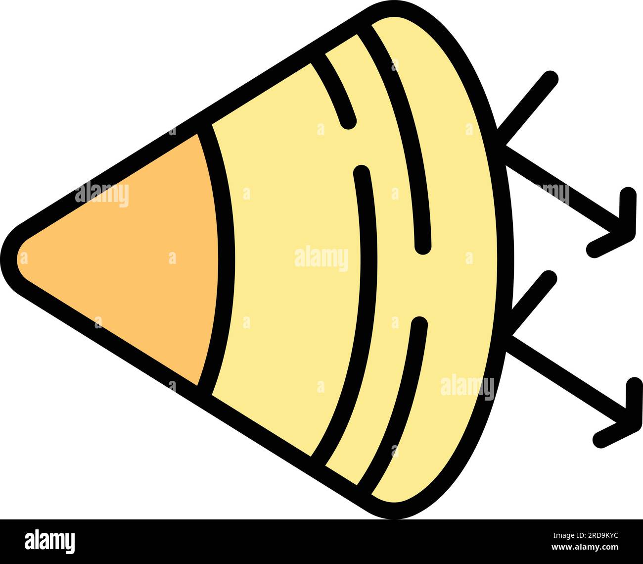 Visual Perception Icon Outline Vector Cognitive Sensory Health Process Color Flat Stock Vector
