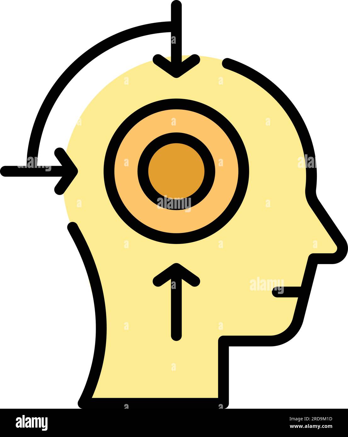 Cognitive system icon outline vector. Visual perception. Sensory ...