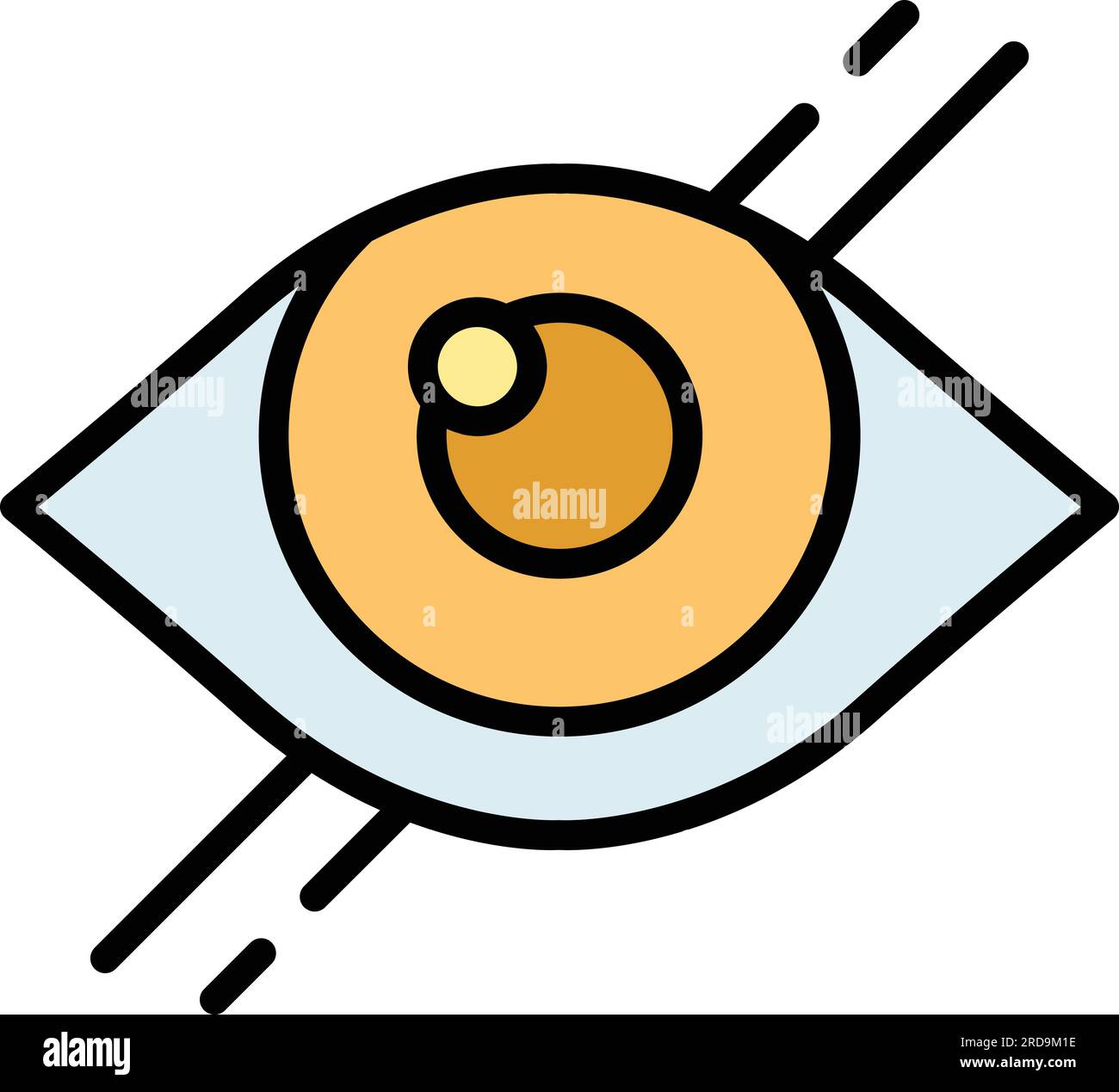 Visual eye icon outline vector. Sensory perception. Health process ...