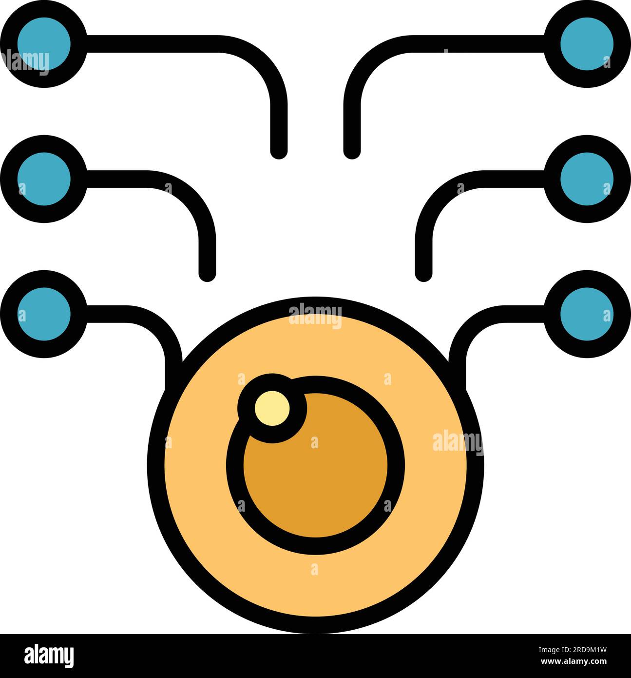 Optic eye icon outline vector. Health process. Visual sensory color ...