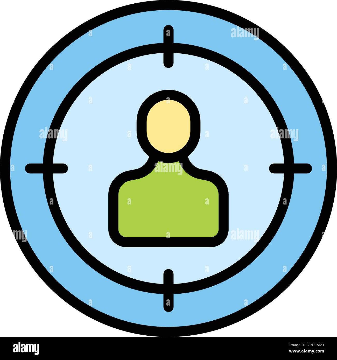 Focus customer icon outline vector. Client target. Market audience ...