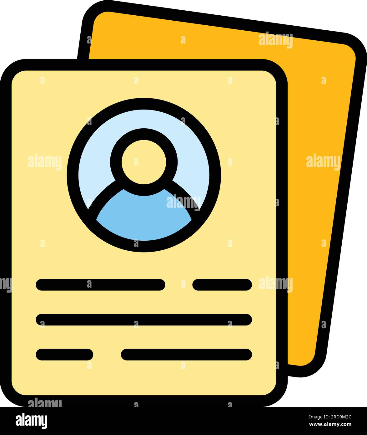 Customer data icon outline vector. Client profile. Account information color flat Stock Vector ...