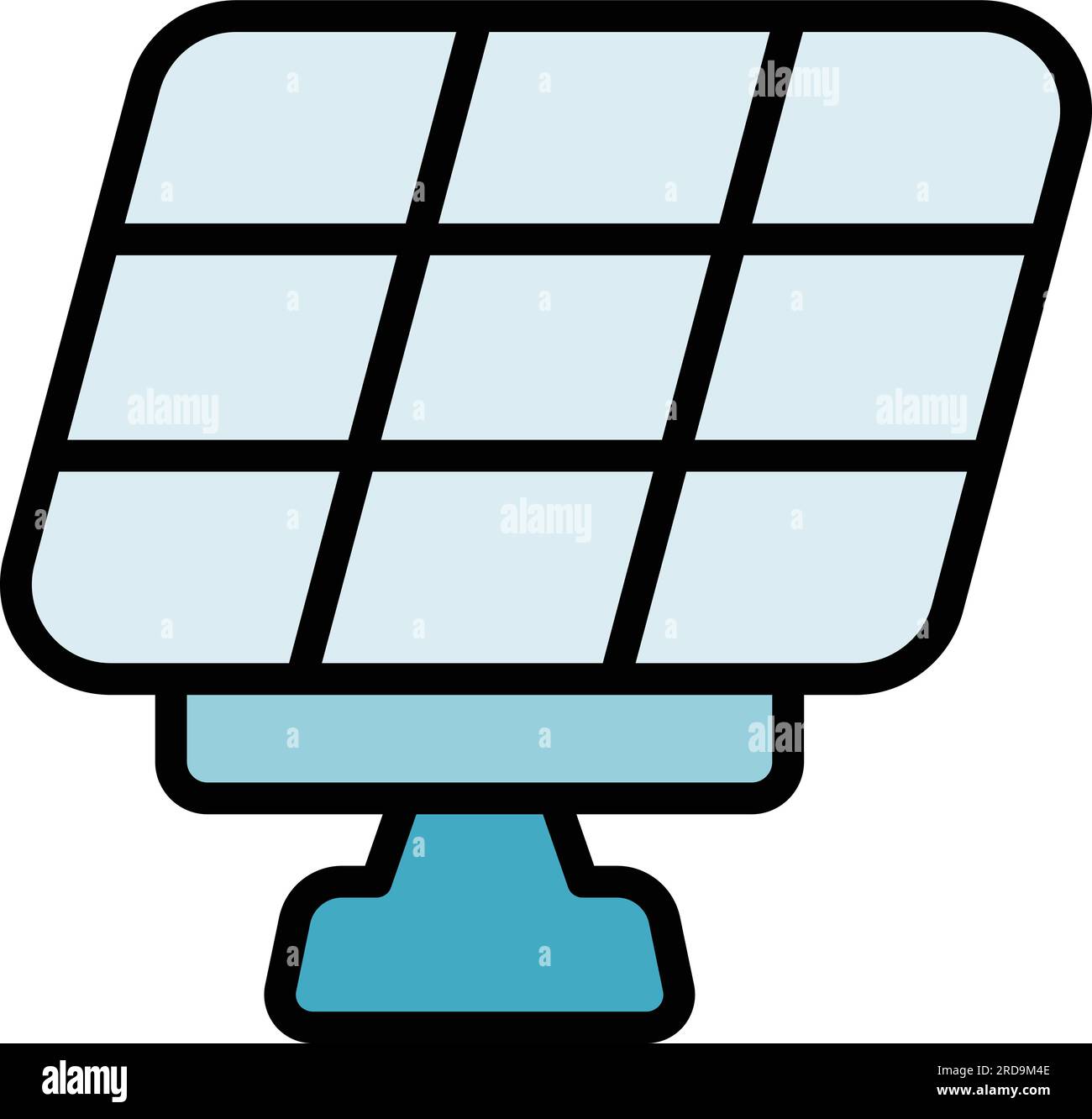 Solar panel icon outline vector. Sun energy. Renewable power color flat ...