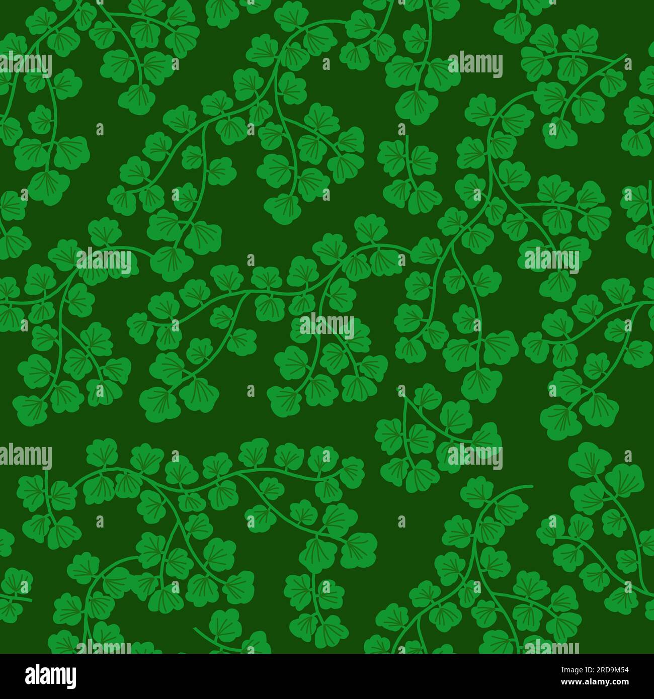 seamless abstract green pattern with leaves , vector floral background ...