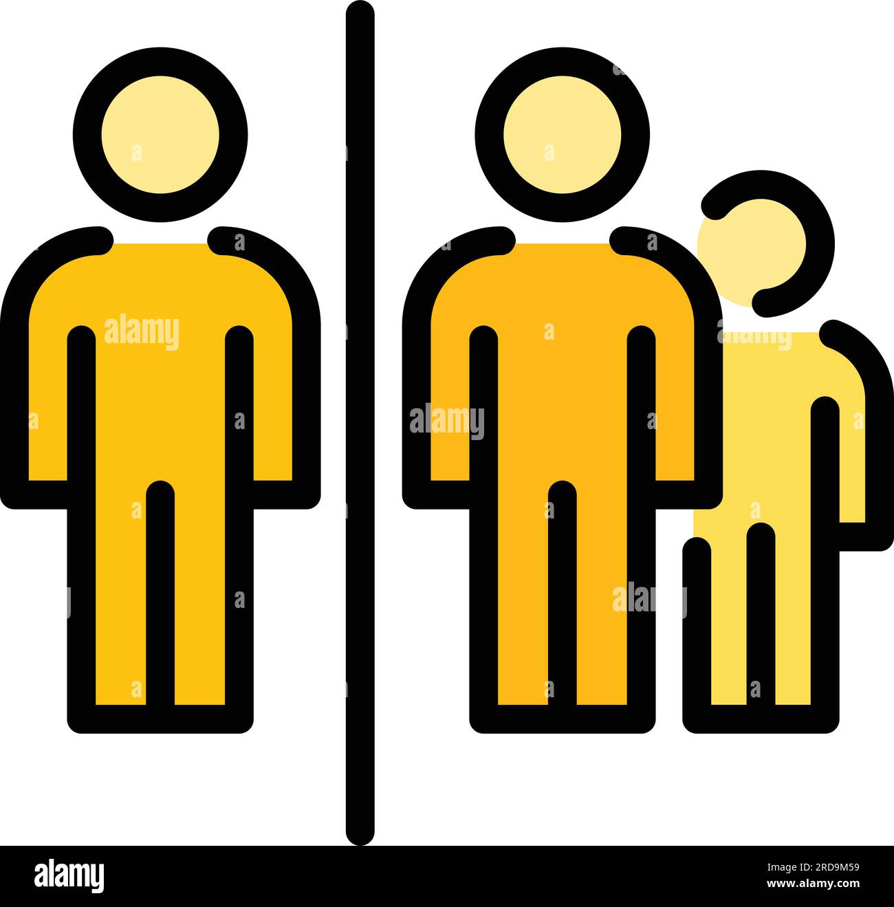 Crowd distance icon outline vector. Social space. Avoid group color flat Stock Vector Image ...