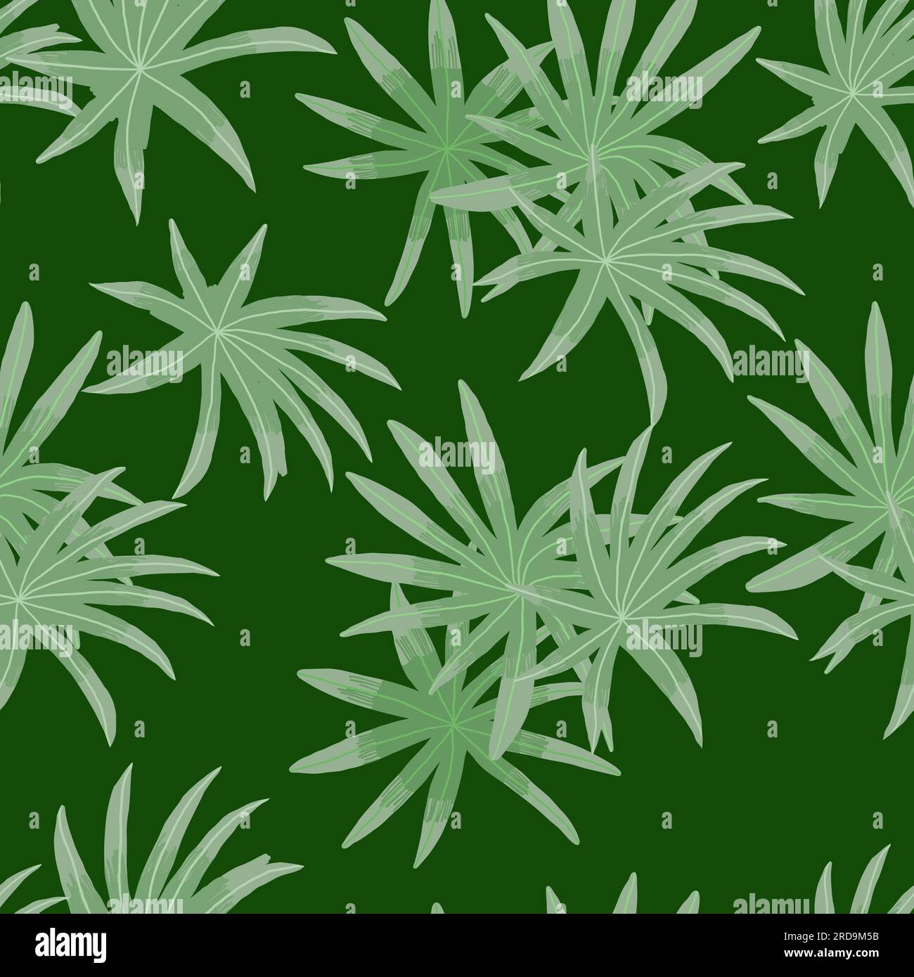 seamless abstract green pattern with leaves , vector floral background ...