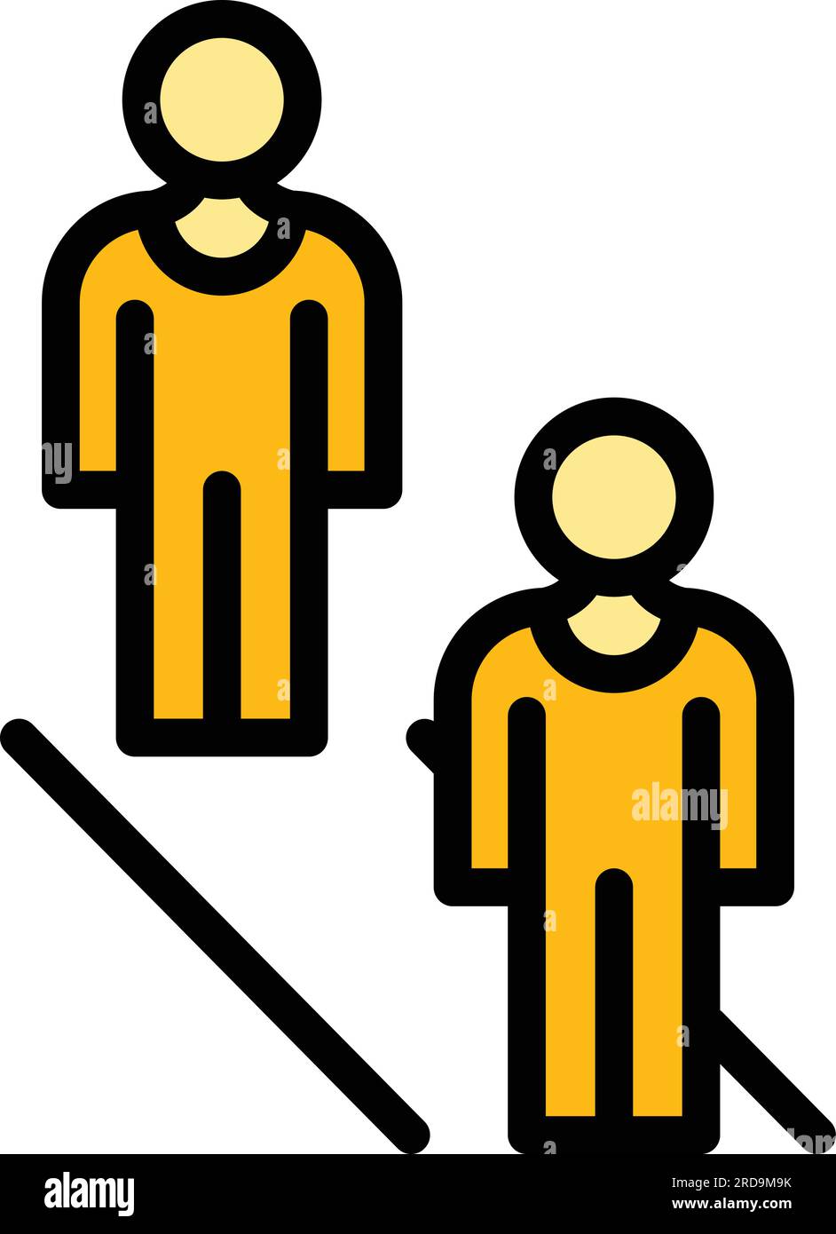 Stay safe distance icon outline vector. Social safety. People space ...