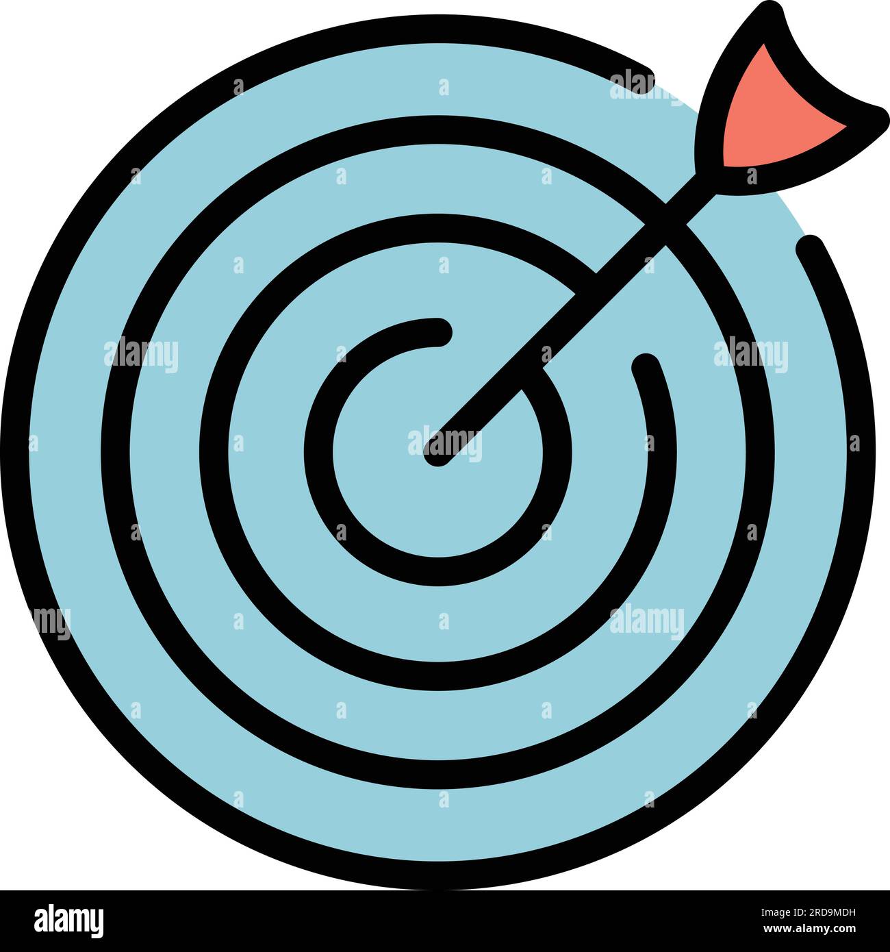 Reached goal icon outline vector. Business target. Reach mission color ...