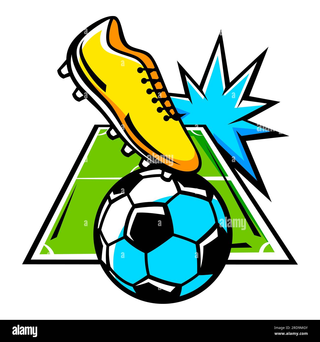 Emblem with soccer symbols. Football club label. Sport illustration in ...