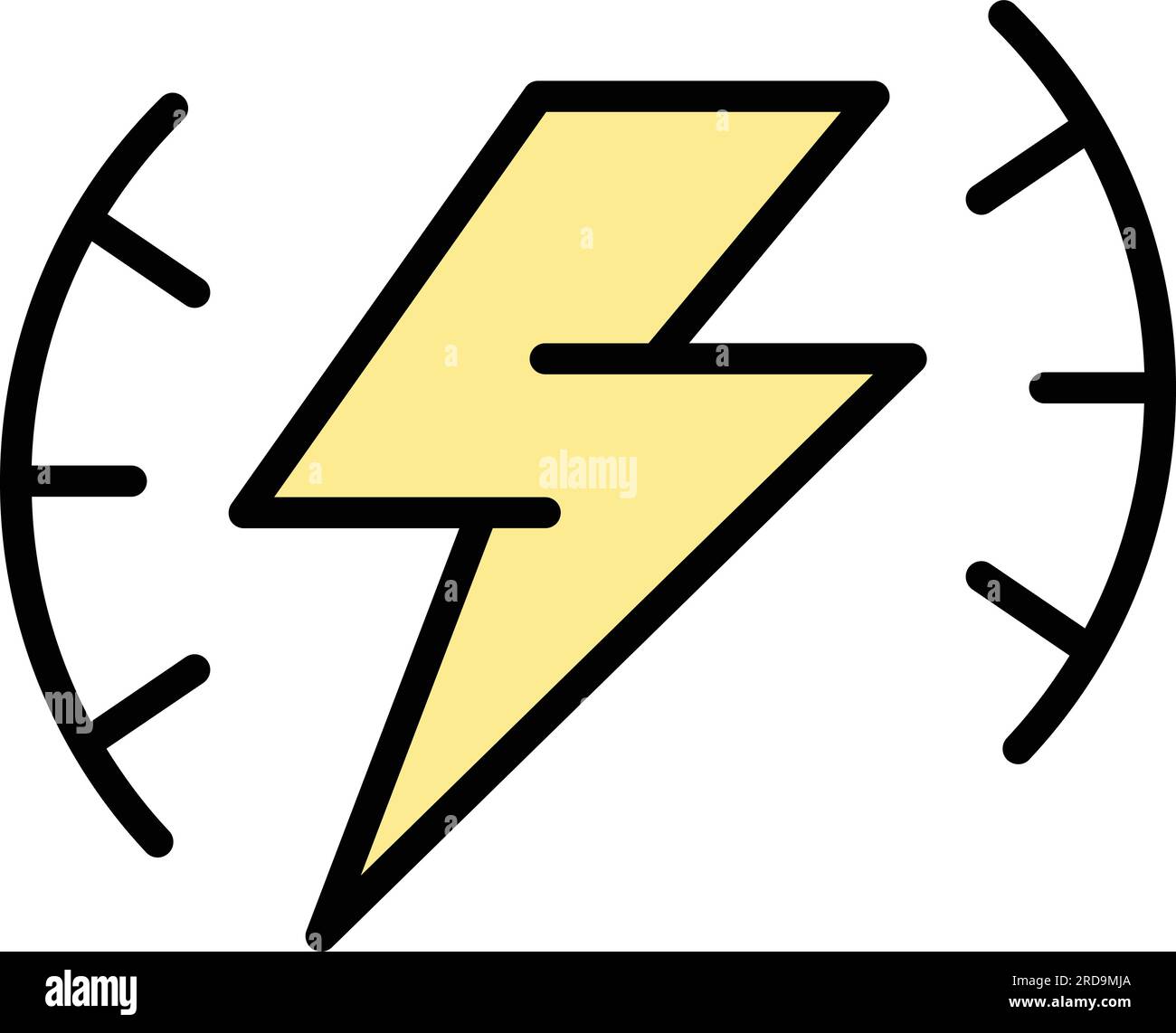 Thunderbolt sensory icon outline vector. Cognitive process. Health brain color flat Stock Vector ...