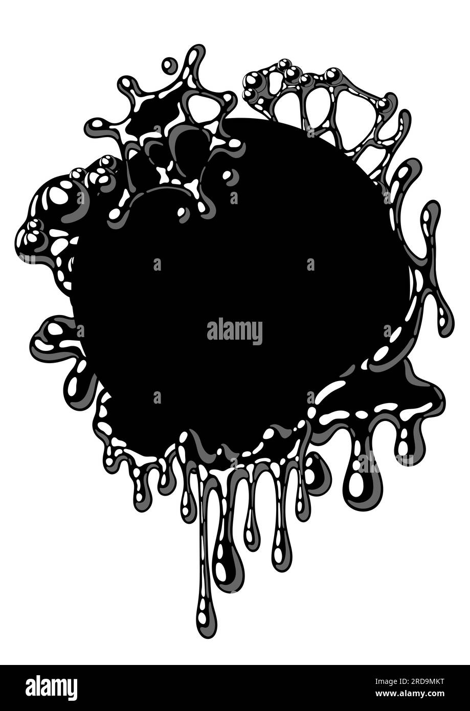 Blots and drips slime background. Toxic mucus smudges streaks and ...