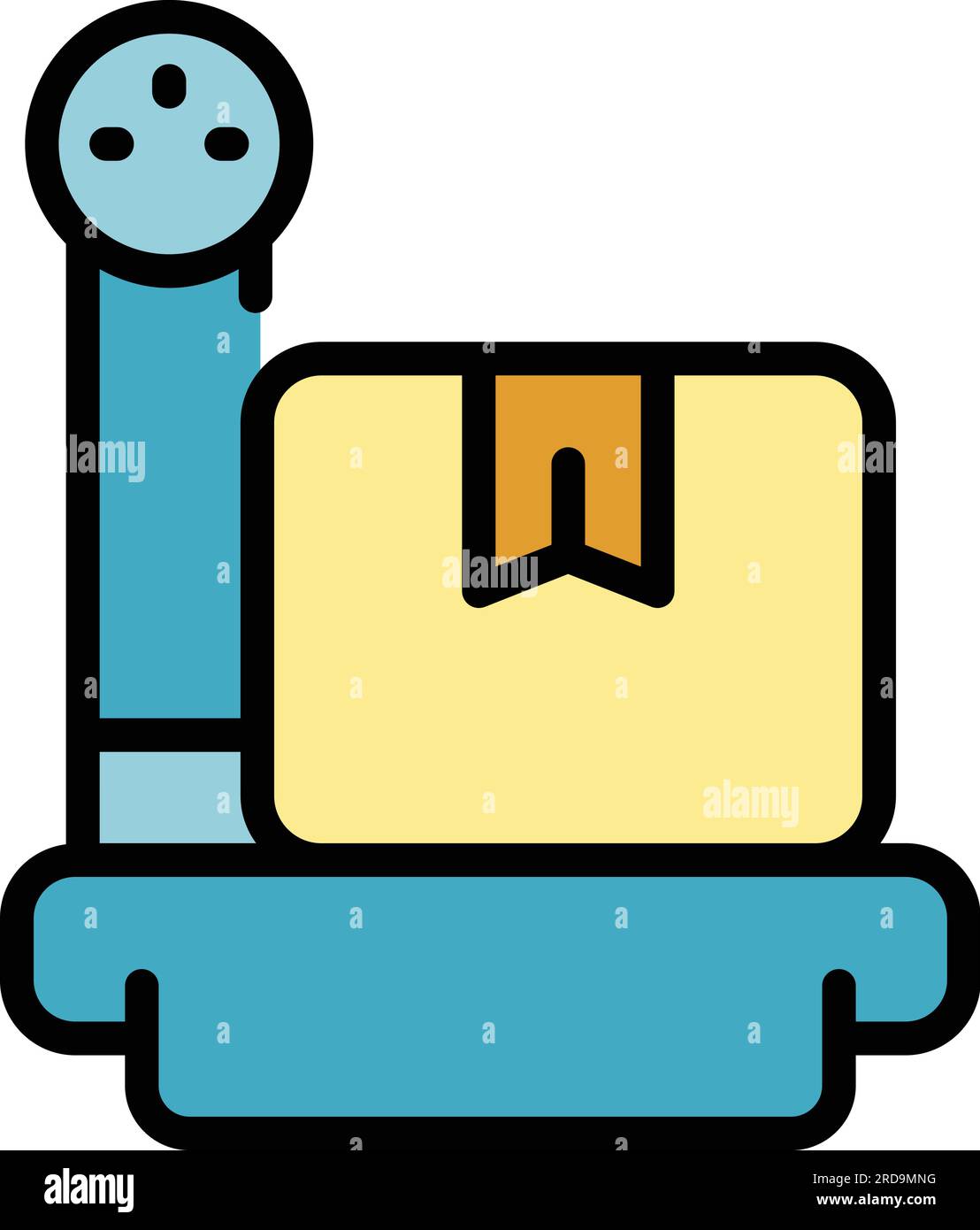 Weigh package icon outline vector. Parcel weight. Delivery container color flat Stock Vector ...