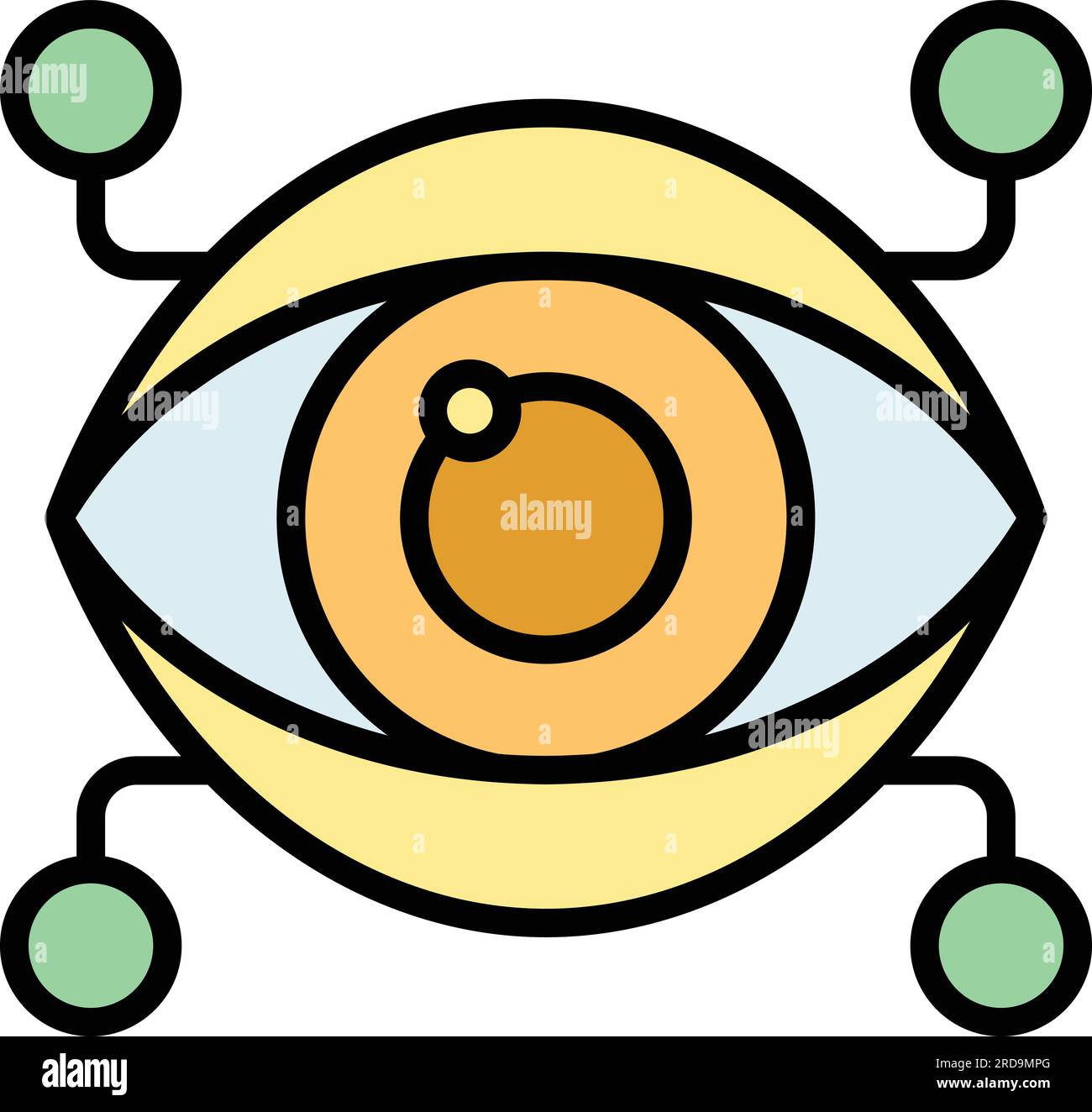 Eye science icon outline vector. Visual sensory. Cognitive process ...