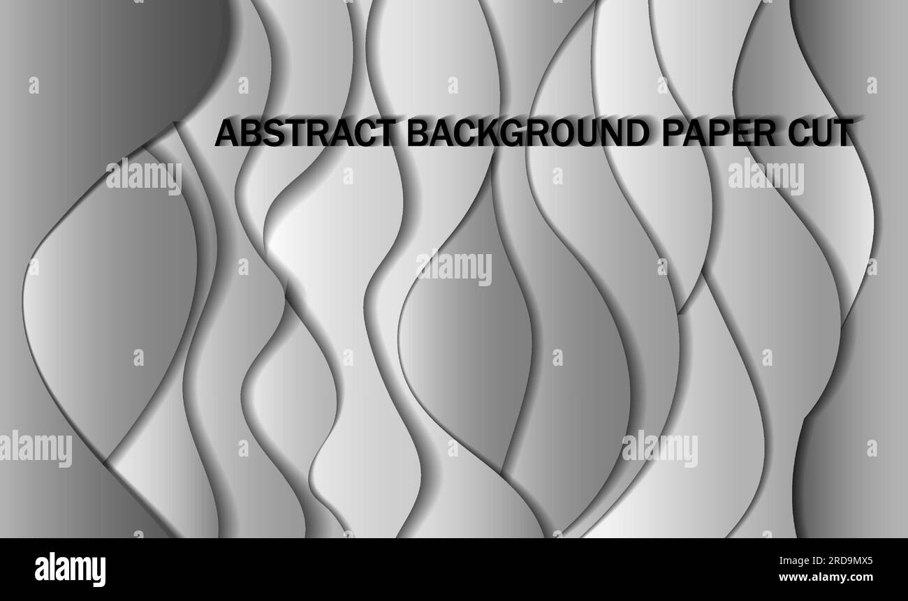 3D abstract background with white paper cut shapes. Vector design ...