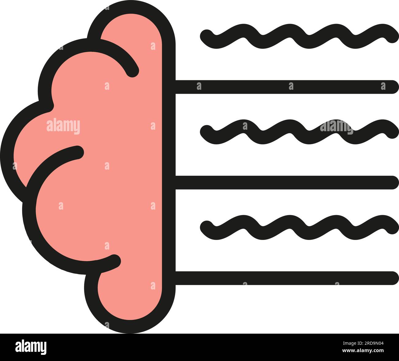 Brain waves icon outline vector. Human mind. Cerebral health color flat ...