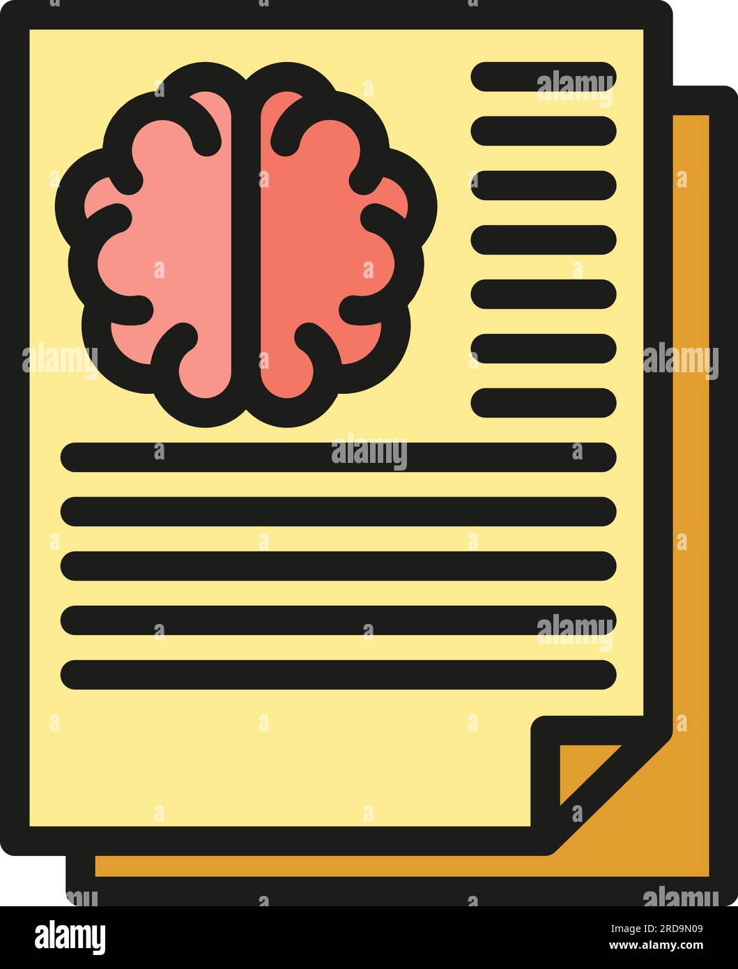 Brain report icon outline vector. Health data. Medical information ...
