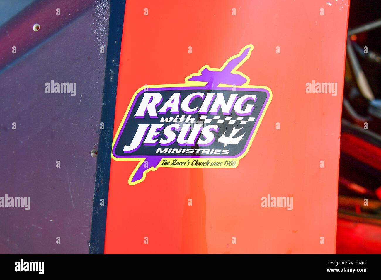 LOUDON, NH - JULY 17: A detail view of a Racing with Jesus Ministries ...
