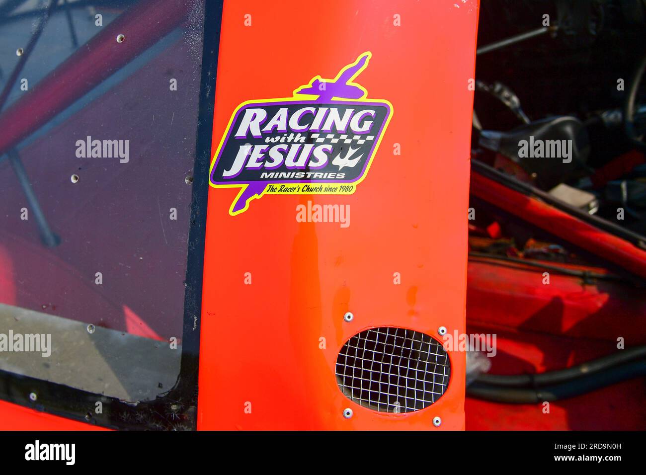 LOUDON, NH - JULY 17: A detail view of a Racing with Jesus Ministries ...