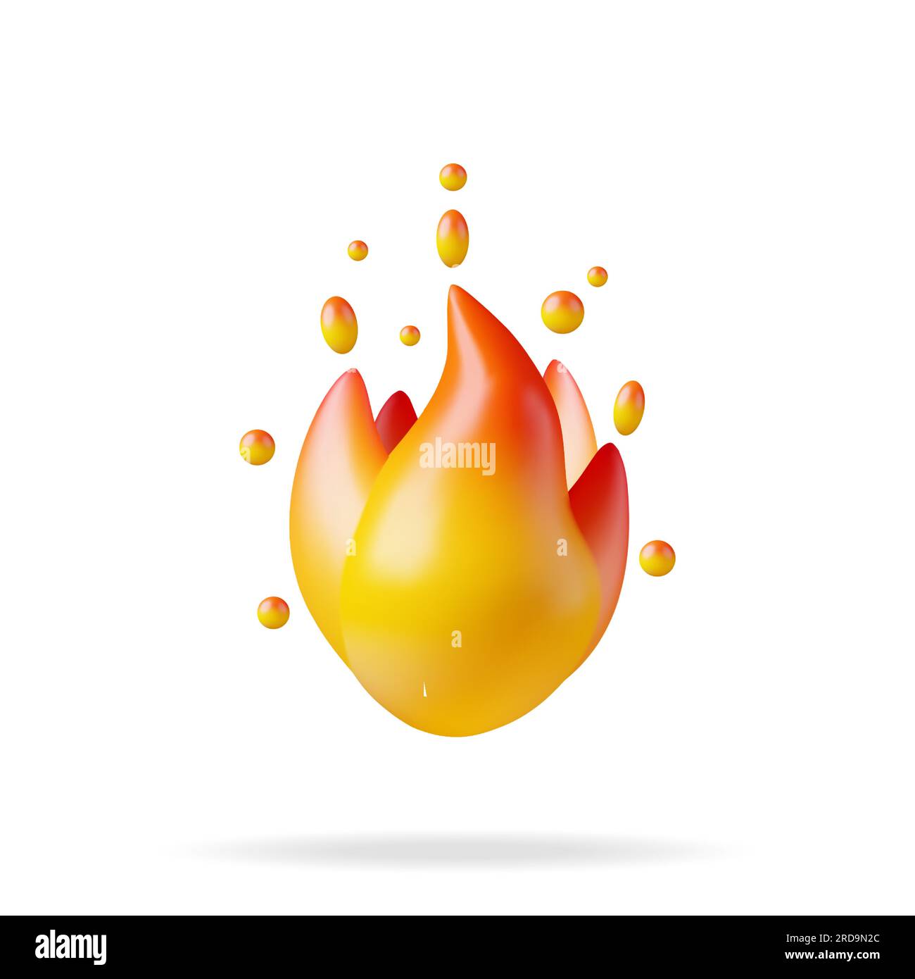 3d Fire Flame Icon Isolated on White Stock Vector Image & Art - Alamy