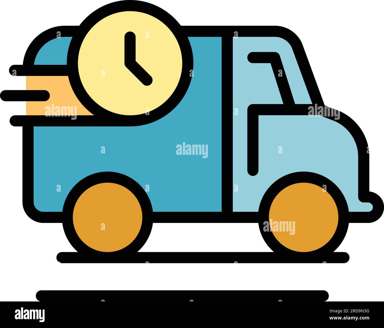Shipping truck icon outline vector. Fast delivery. Van courier color flat Stock Vector Image ...