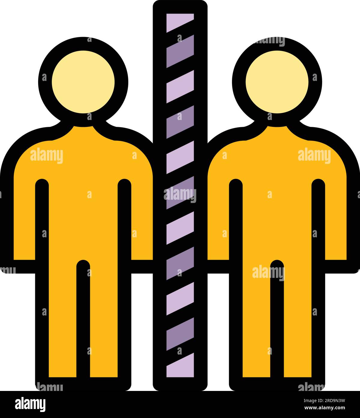 Keep people distance icon outline vector. Social safety. Coronavirus ...