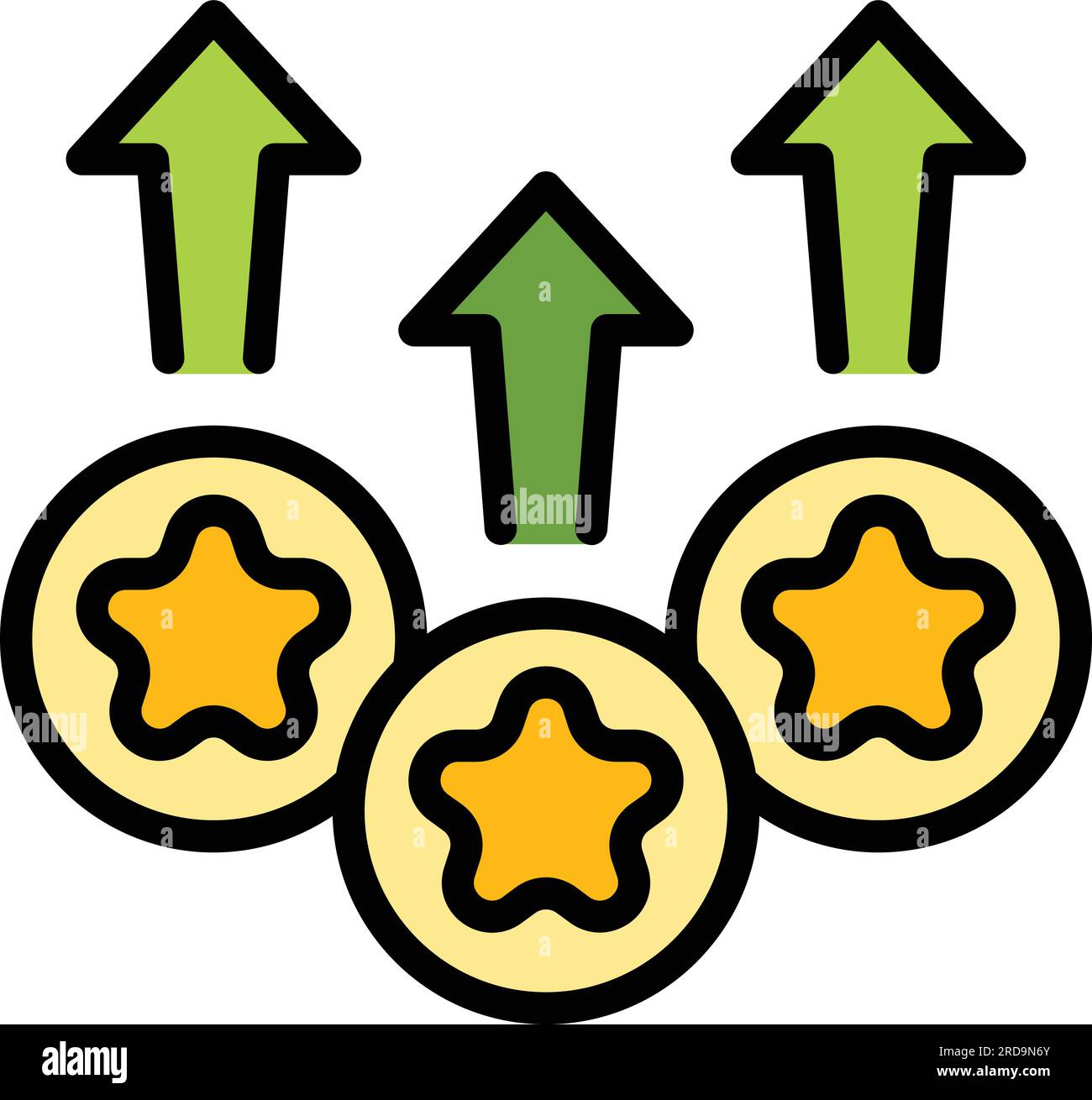 Upgrade rating icon outline vector. Premium level. Satisfaction rate ...