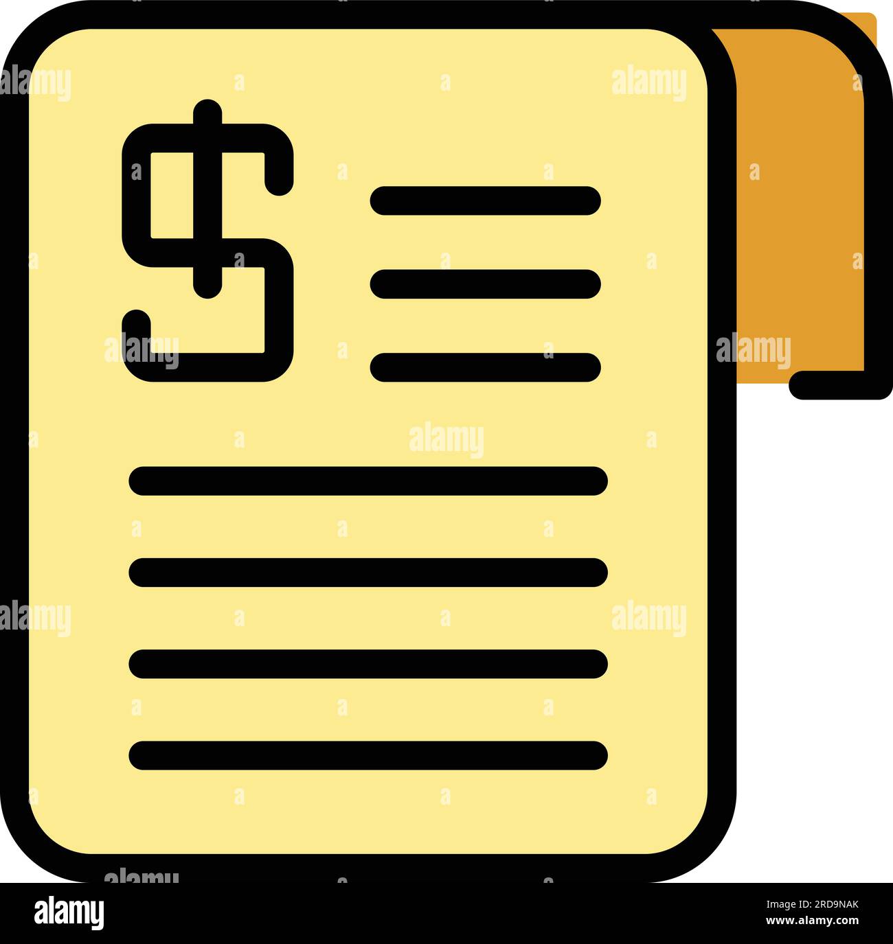 Sale contract icon outline vector. Price document. Legal paper color ...