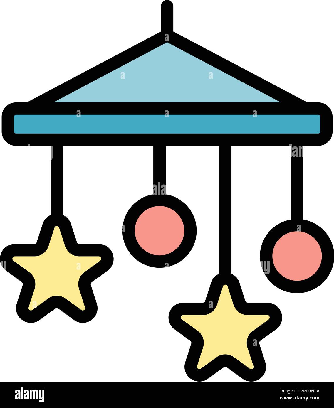 Baby crib toy icon outline vector. Bed cot. Mobile cradle color flat ...