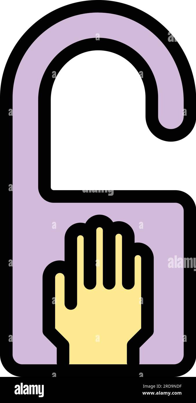 Stop touch icon outline vector. Hand warning. Danger caution color flat ...