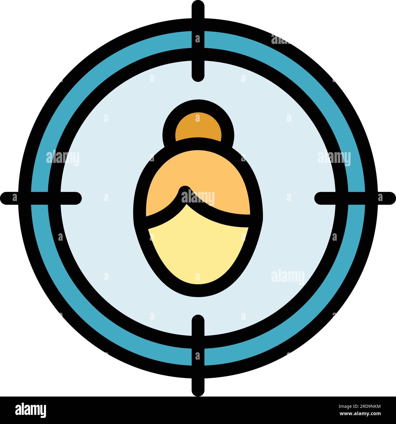 Focus attention icon outline vector. Mind concentration. Head target ...